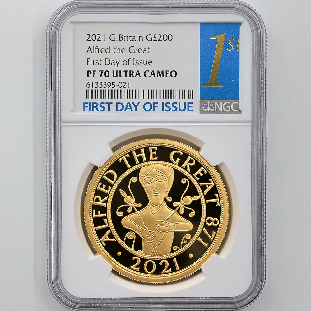 2021 Great Britain Alfred the Great 1,150th Anniversary 200 Pounds 2oz ...
